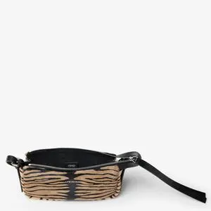 Fendi Zipper Top Small Tiger-print Cavallino Leather Bag